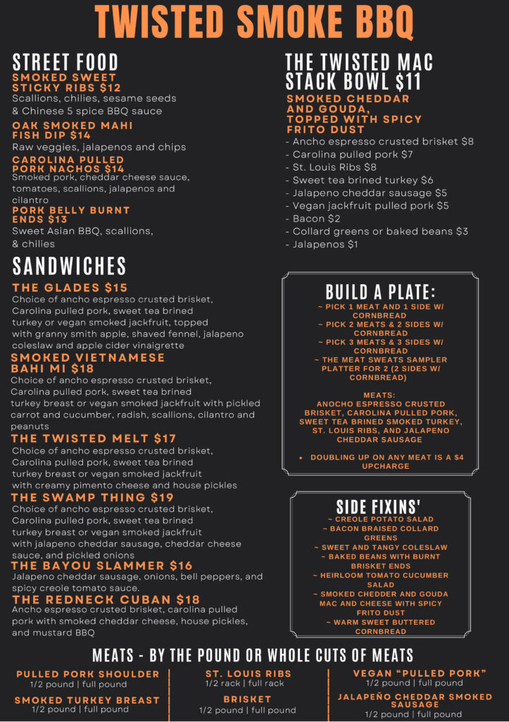 Menu | Twisted Smoke BBQ